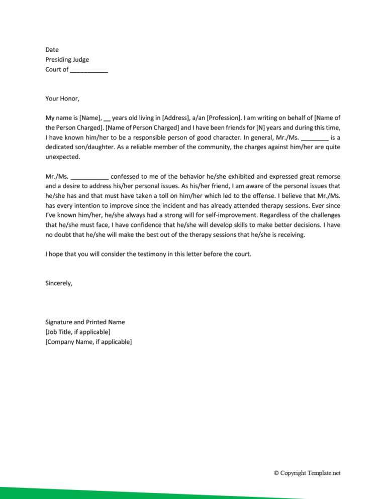 38 Free Character Witness Letters Examples Tips Regarding Letter 