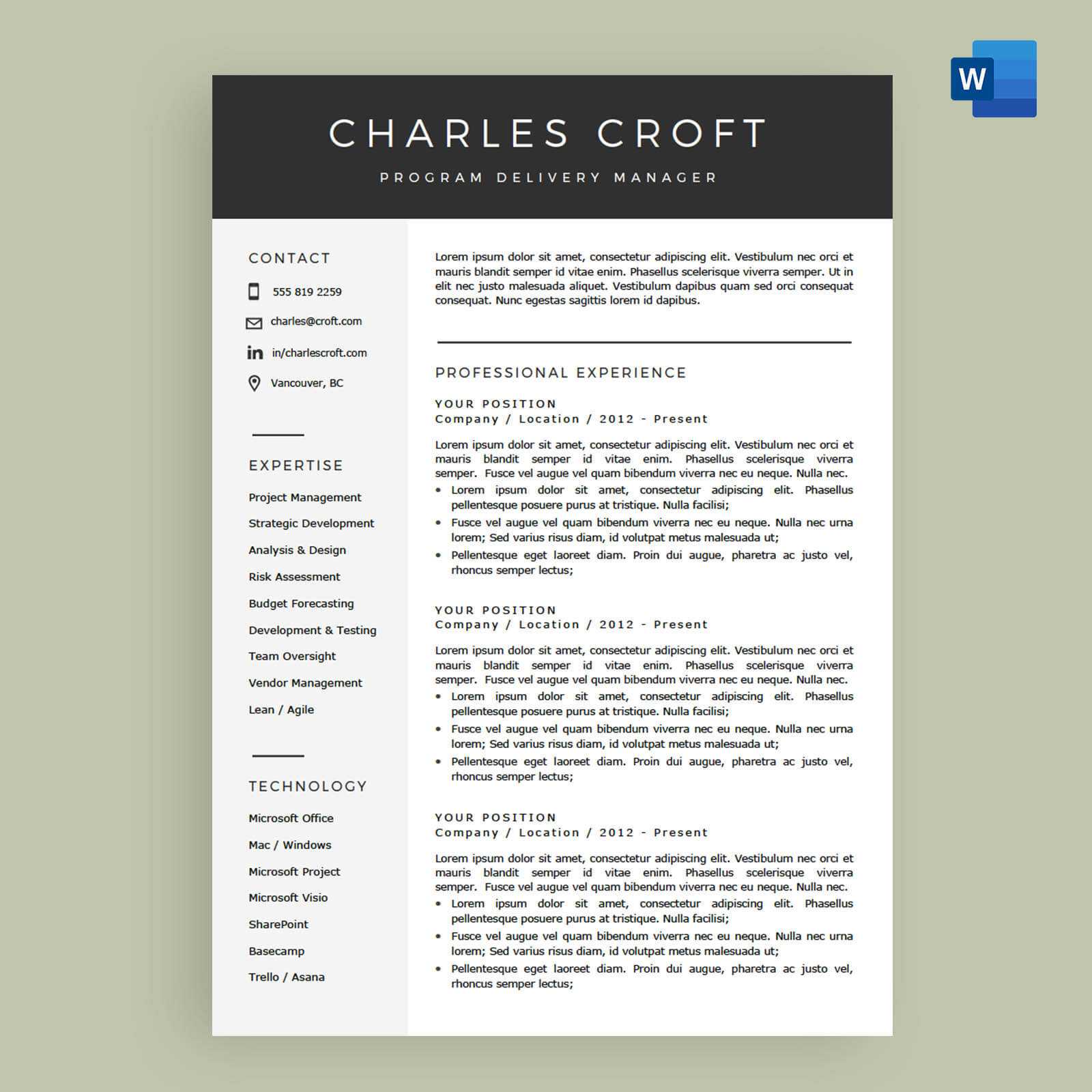 20 Free And Premium Word Resume Templates Download Intended For 