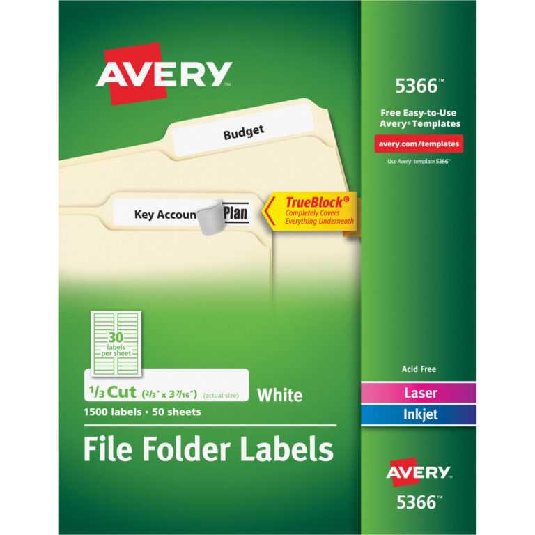 Avery Trueblock R File Folder Labels Sure Feed Tm Regarding Laser 