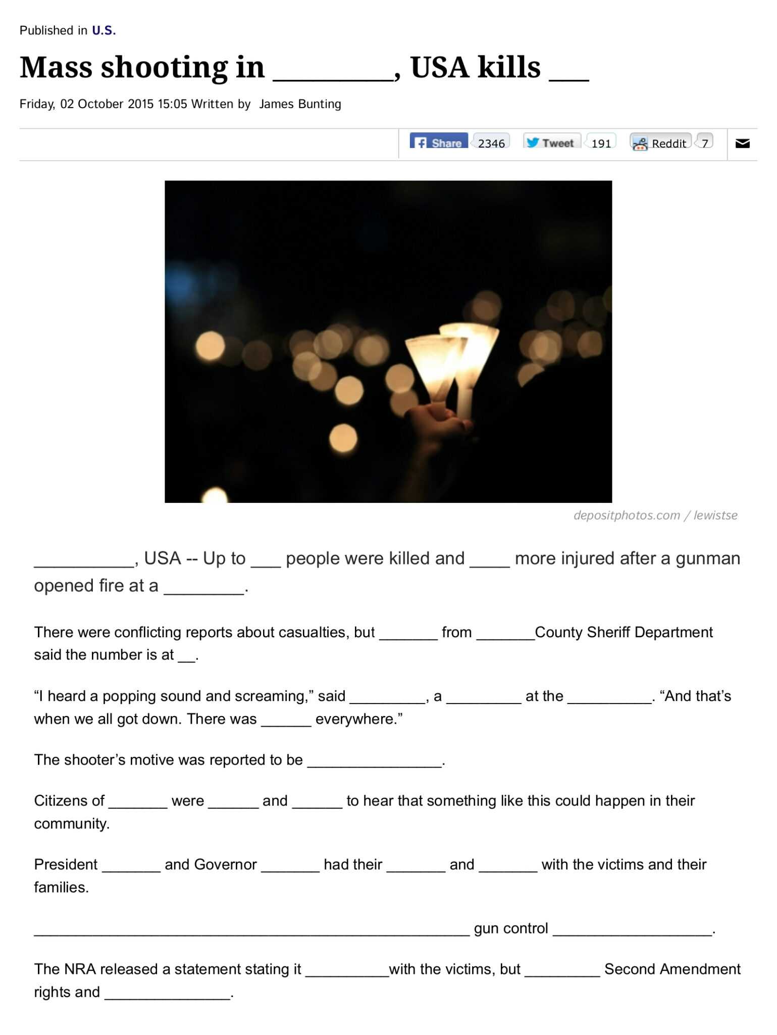 Blank Print News Article Template Newspaper Tv Report Script With 