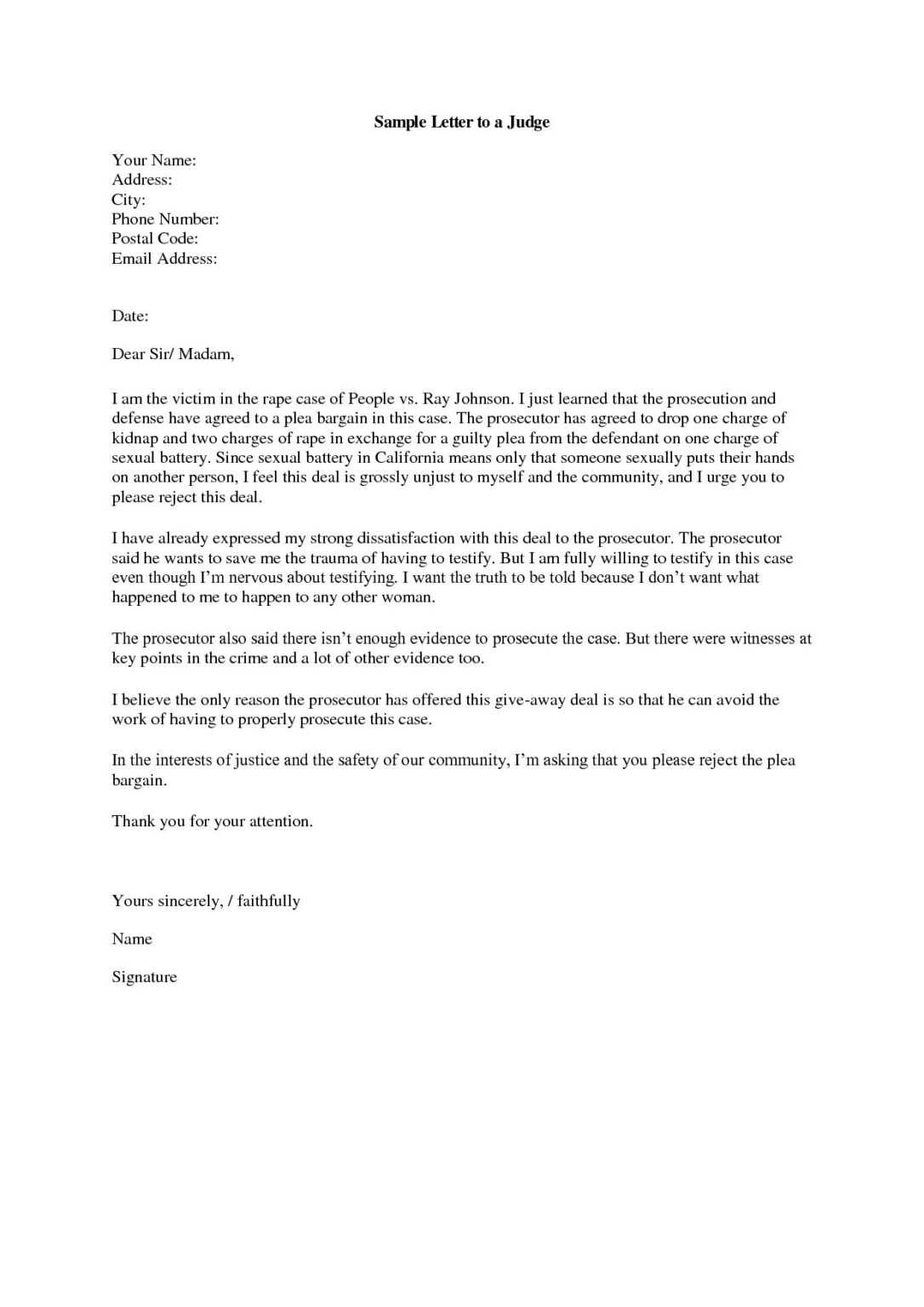Formal Letter To A Judge Colona rsd7 With Regard To Letter To Judge 