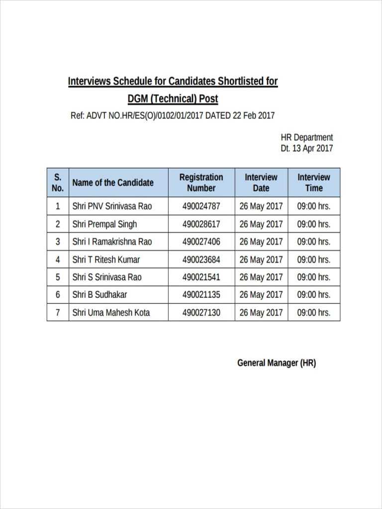 Free 17 Interview Schedule Examples Samples In Pdf Doc Regarding 