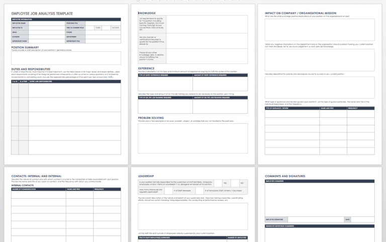 Free Job Analysis Templates Smartsheet Inside Job Description 