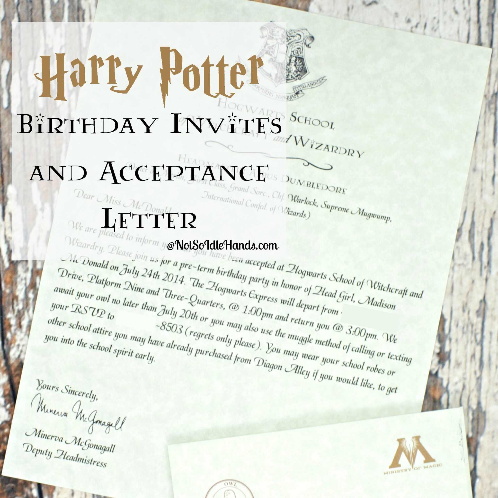 9 Hogwarts Acceptance Letter Font Images Hogwarts Intended For Harry 