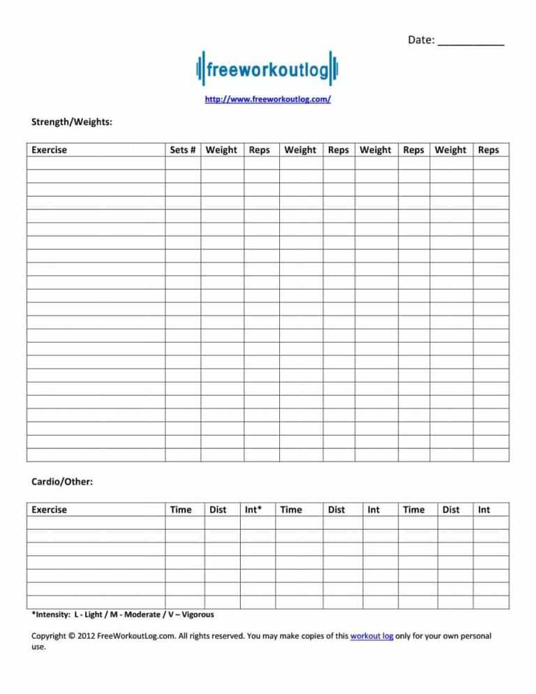 Hseep Exercise Planning Checklist Workout Effective Log With Regard To 