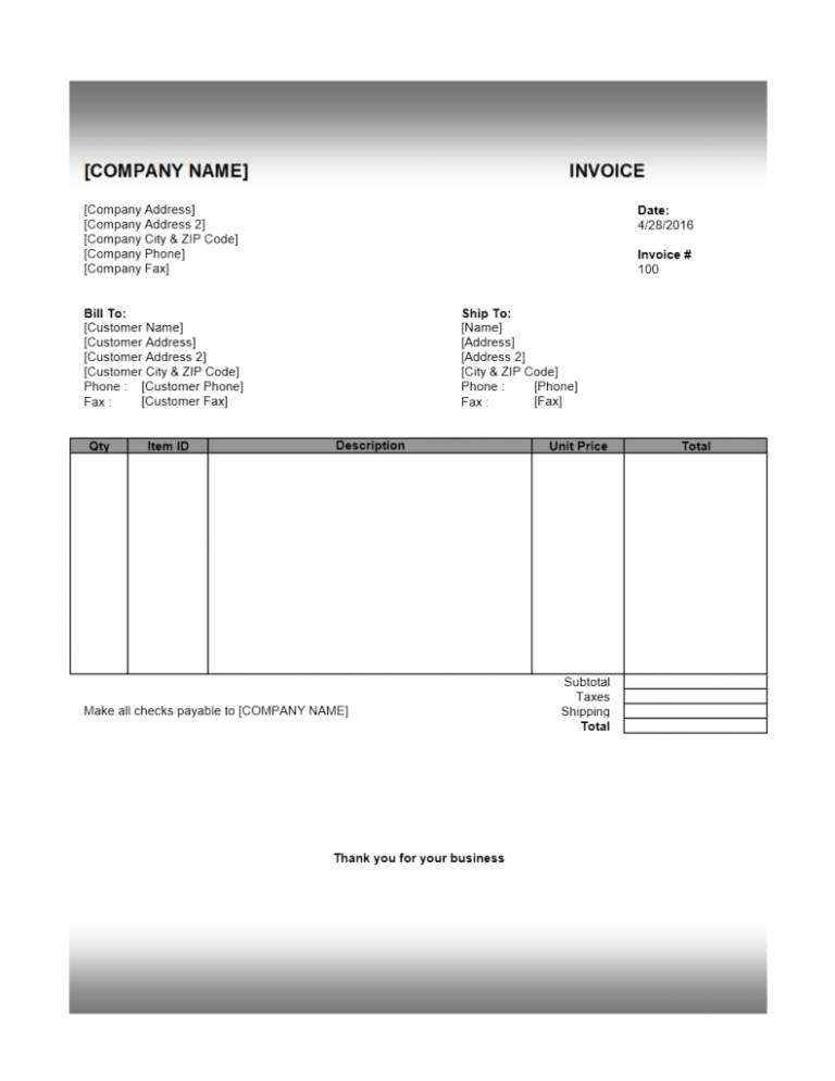Libreoffice Invoice Template