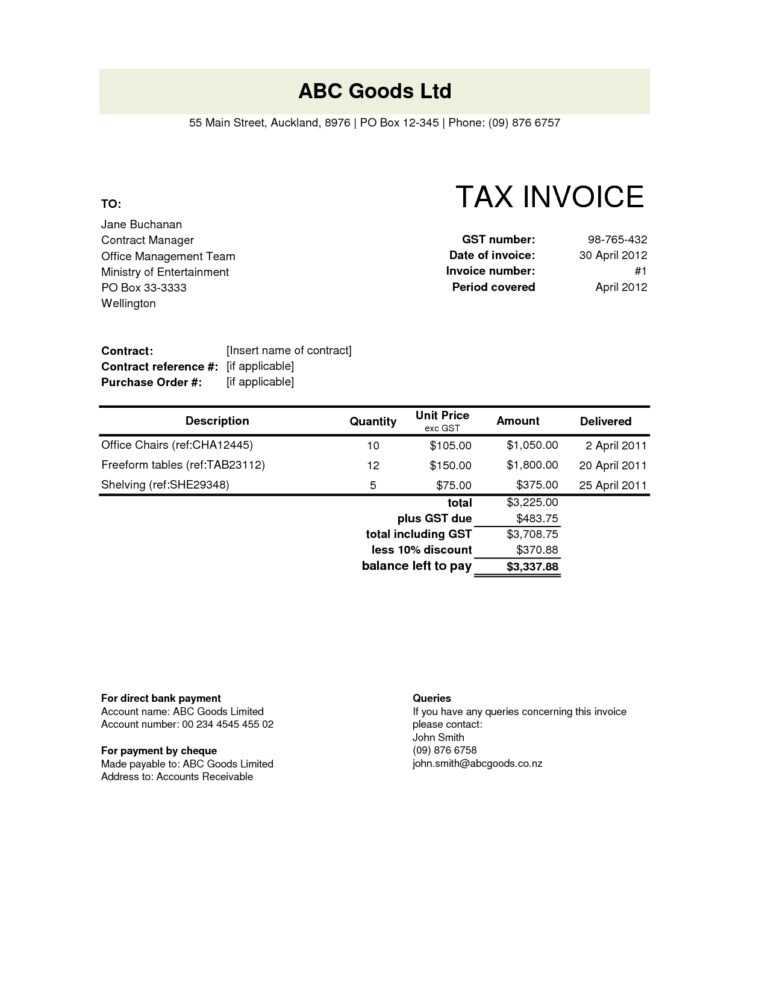 Invoice Template Nz Excel Invoice Example With New Zealand Invoice 