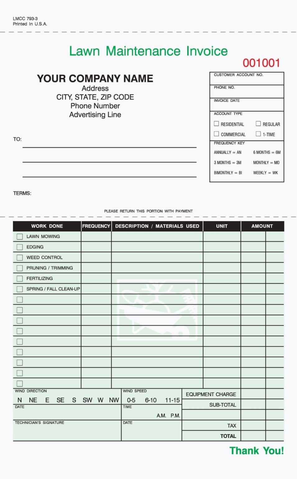 Lawn Service Invoice Colona rsd7 Pertaining To Lawn Maintenance 