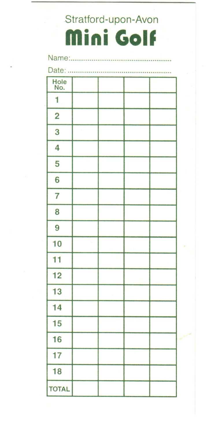 Mini Golf Scorecard Template Colona rsd7 For Golf Score Cards 