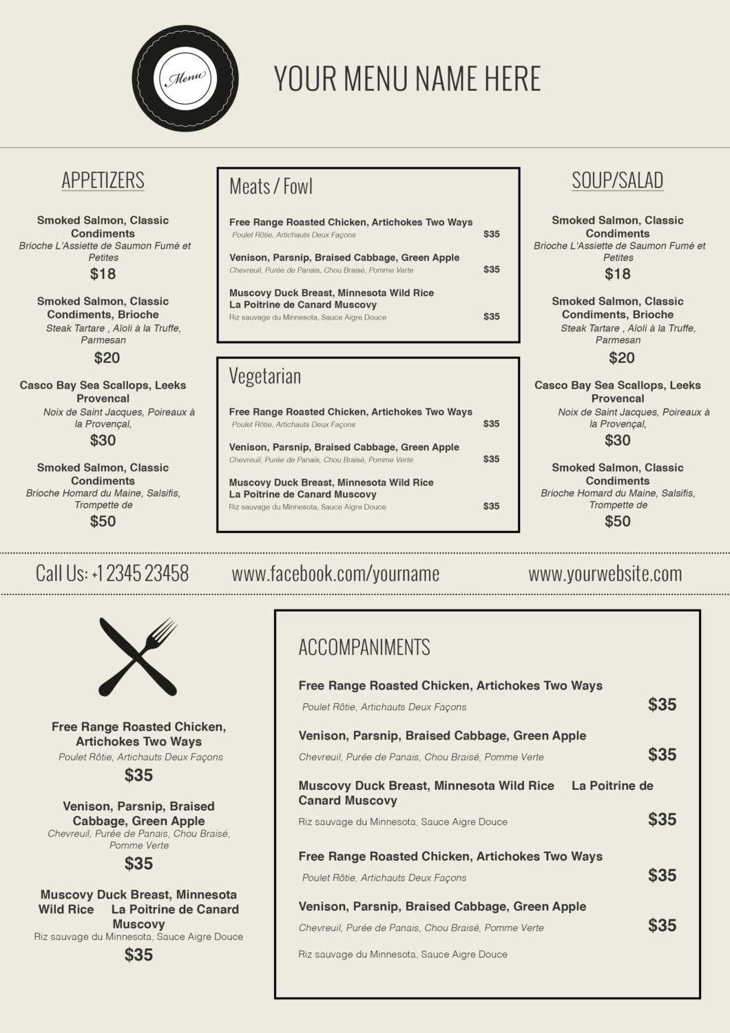 Restaurant Menu Template Word Colona rsd7 Pertaining To Menu Template